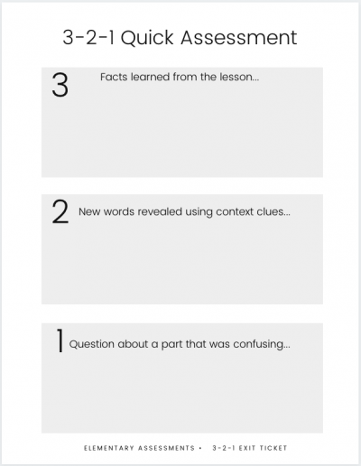 3-2-1 Exit Ticket Ideas: 15 Powerful Examples + Printables