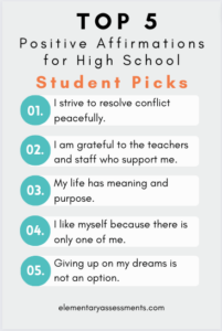 101 Positive Affirmations For High School Students